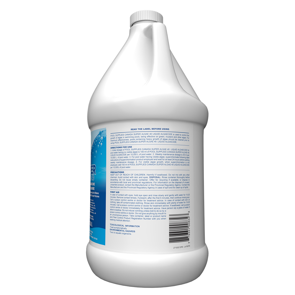 Open Box Super Algae 40 Algaecide (3.6 L) by Pool Supplies Canada ...