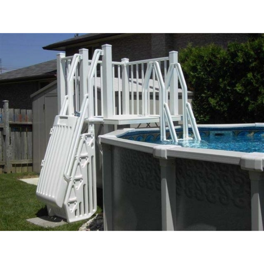 VinylWorks 5 x 5 Ft Resin Deck Kit with Steps and Gate | Pool Supplies ... VinylWorks 5 x 5 Ft Resin Deck Kit with Steps and Gate | Pool Supplies ...