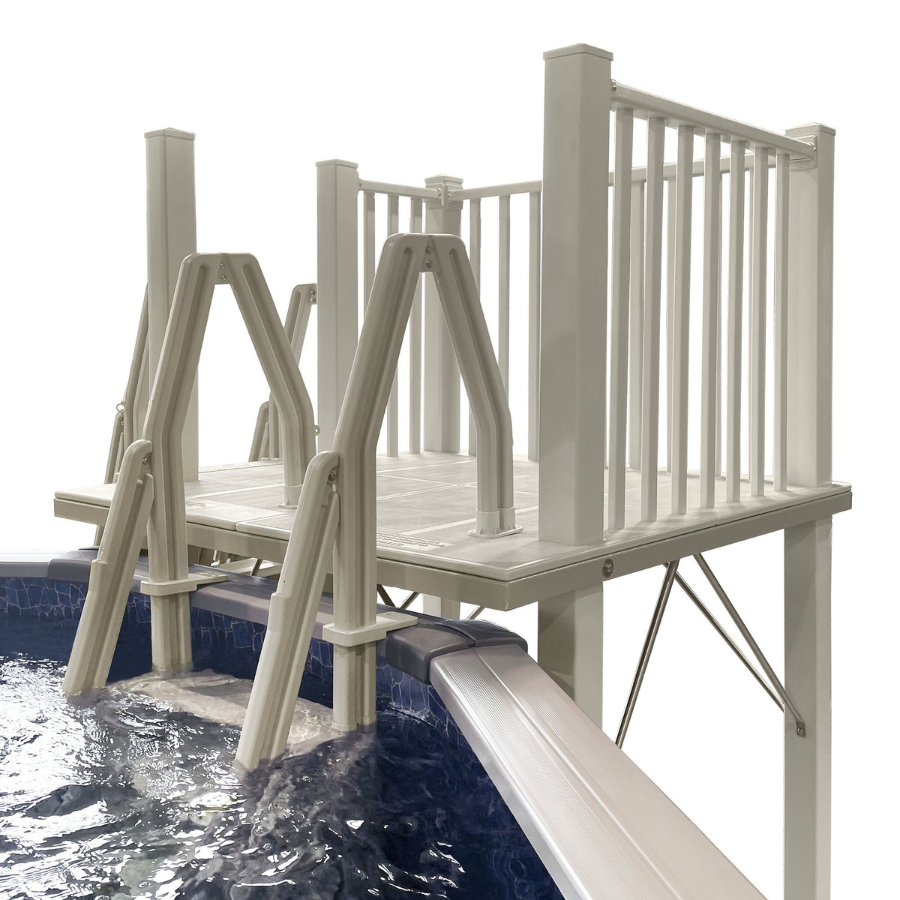 VinylWorks 5 x 5 Ft Resin Deck Kit with Steps and Gate | Pool Supplies ... VinylWorks 5 x 5 Ft Resin Deck Kit with Steps and Gate | Pool Supplies ...