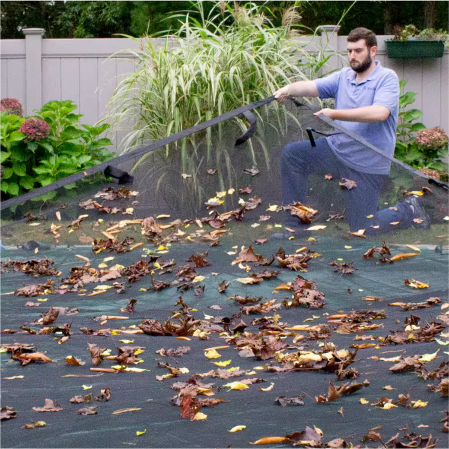 Pool Skimmer Leaf Net Cover Above - Ultimate Winter Pool Cover For In ...