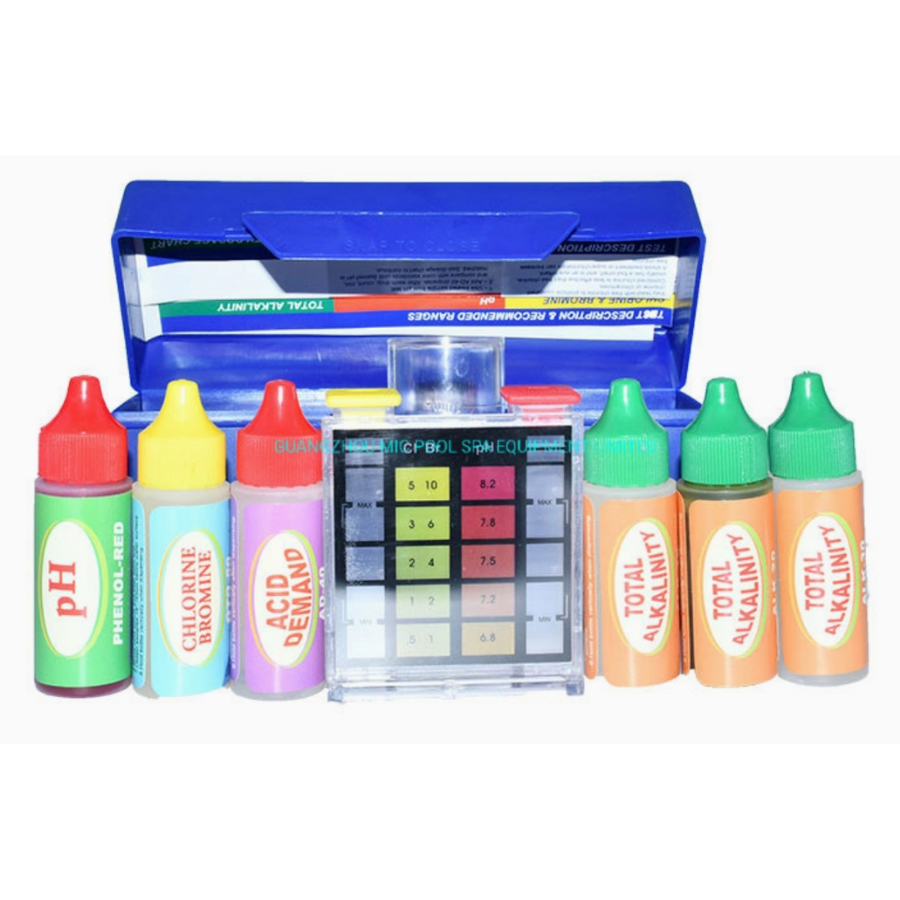 5-Way Test Kit (pH/Cl/ Bromine/Alkalinity/Acid Test Kit) | Pool ...