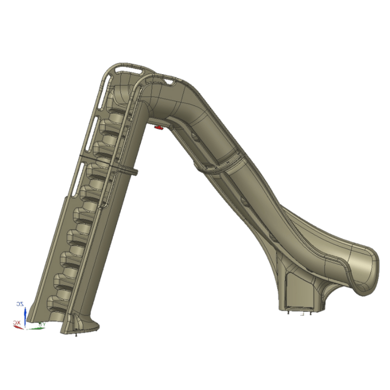 Bad Axe X7 Right Hand Turn Inground Pool Slide (Silver Quartz) | Pool ...