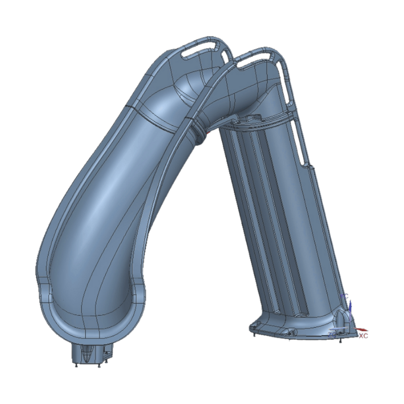 Bad Axe X6 Left Hand Turn Inground Pool Slide (Blue Quartz) | Pool ...