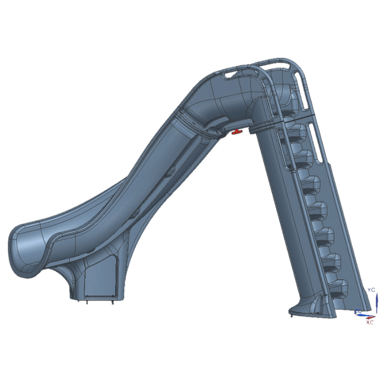 Bad Axe X6 Left Hand Turn Inground Pool Slide (Blue Quartz) | Pool ...