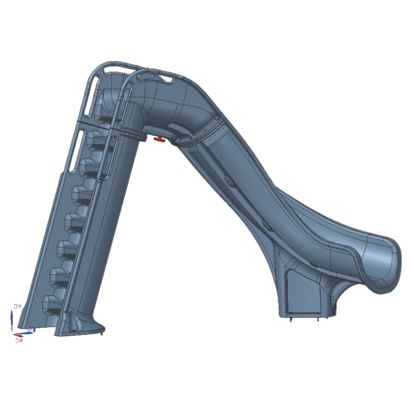 Bad Axe X6 Right Hand Turn Inground Pool Slide (Blue Quartz) | Pool ...