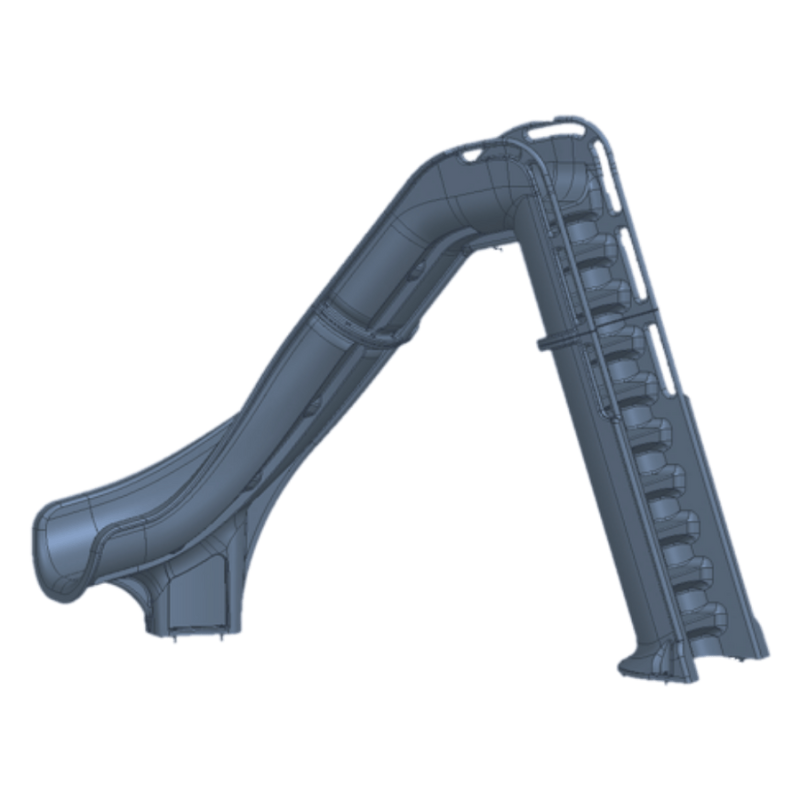 Bad Axe X7 Left Hand Turn Inground Pool Slide (Blue Quartz) | Pool ...