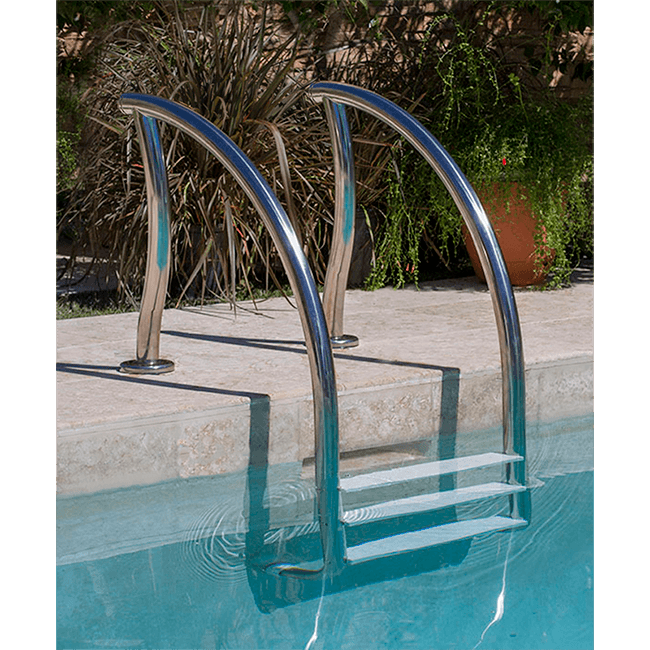 Designer 3 Step Marine Grade Ladder with White High Impact Plastic ...