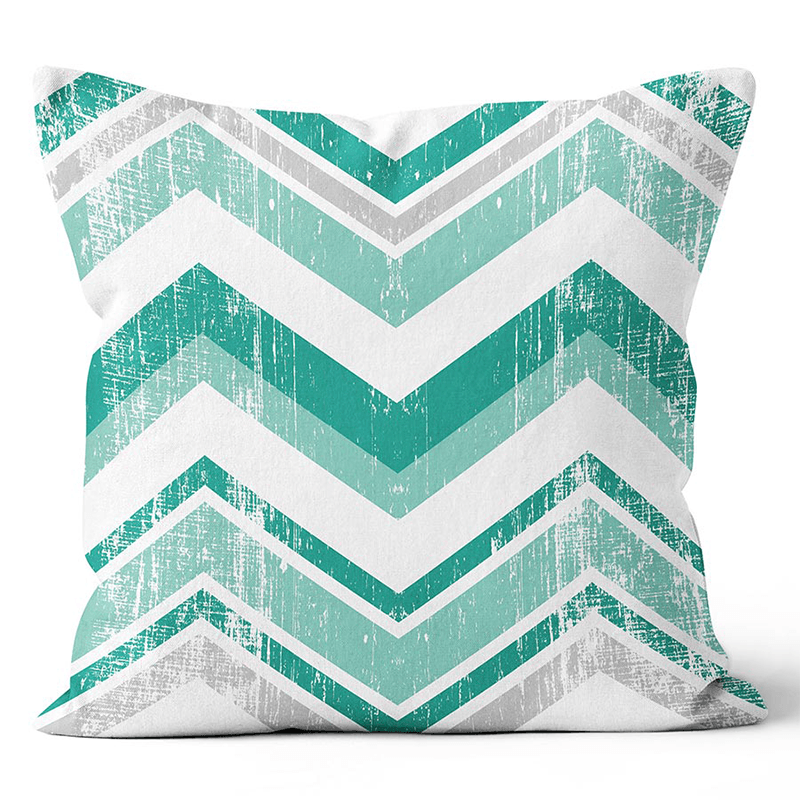 20" Square Chevron Aqua Pillow | Pool Supplies Canada