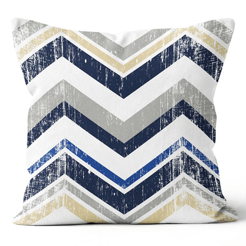 20" Square Chevron Navy Pillow | Pool Supplies Canada